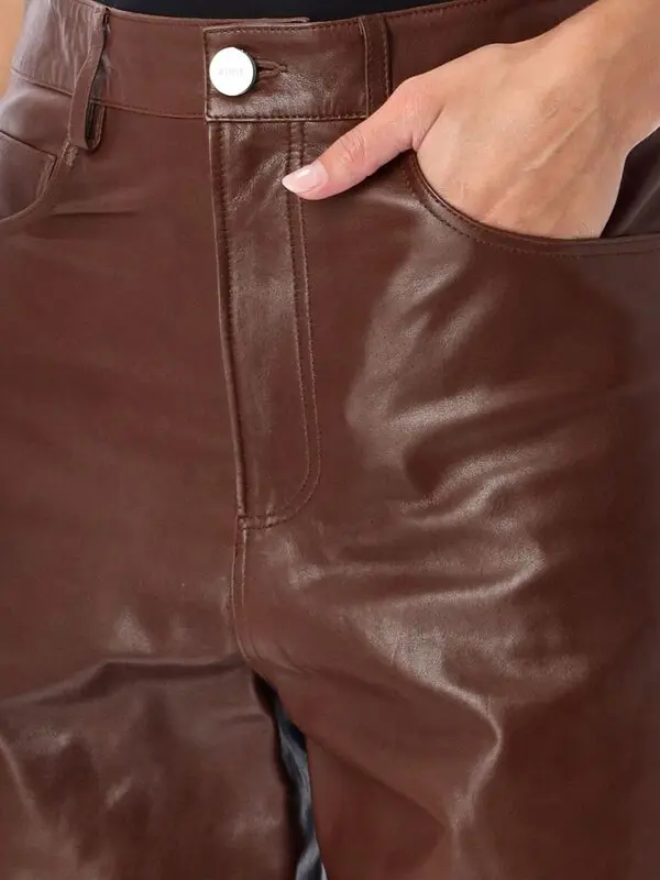 RÓHE Wide-leg Leather Pants - Brown