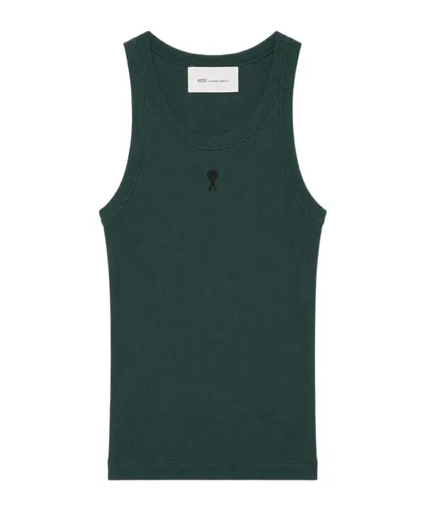 AMI Paris De Coeur Ribbed Tank Top