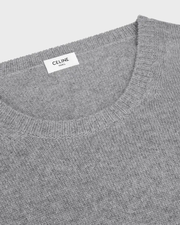 Celine Crewneck Sweater In Fine Cashmere - Medium Gray