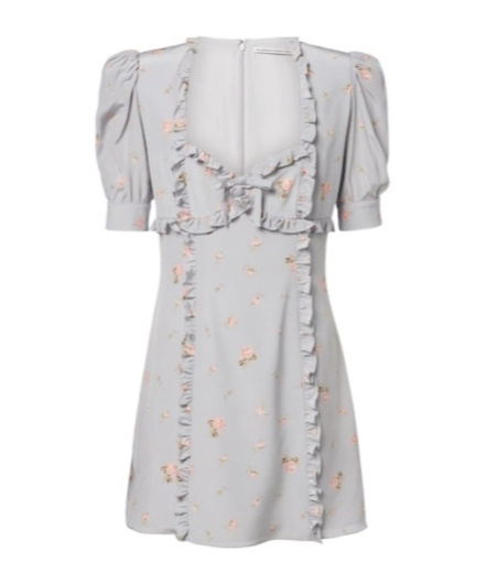 Alessandra Rich Floral Silk Crêpe De Chine Minidress - No