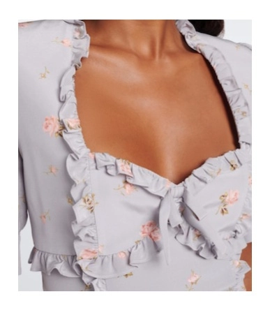 Alessandra Rich Floral Silk Crêpe De Chine Minidress - No