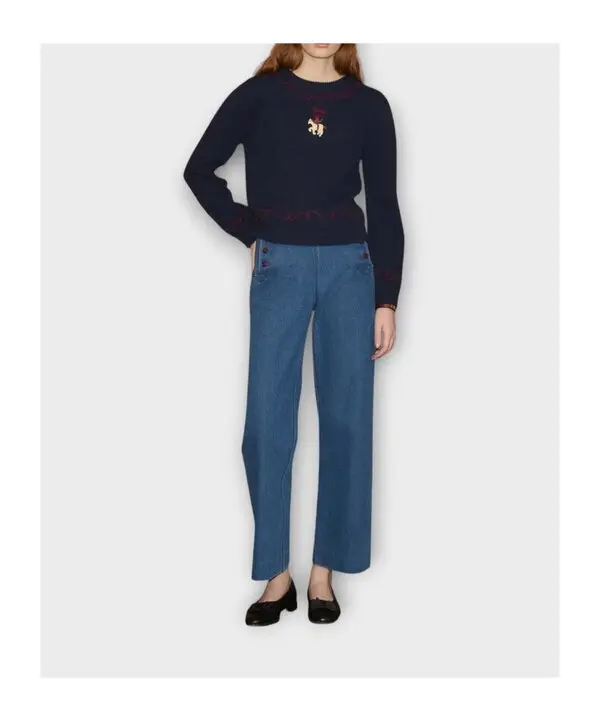 BODE Long-sleeve Knit Top - Navy