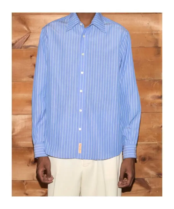 BODE Bluebell Long Sleeve Shirt - Blue/cream