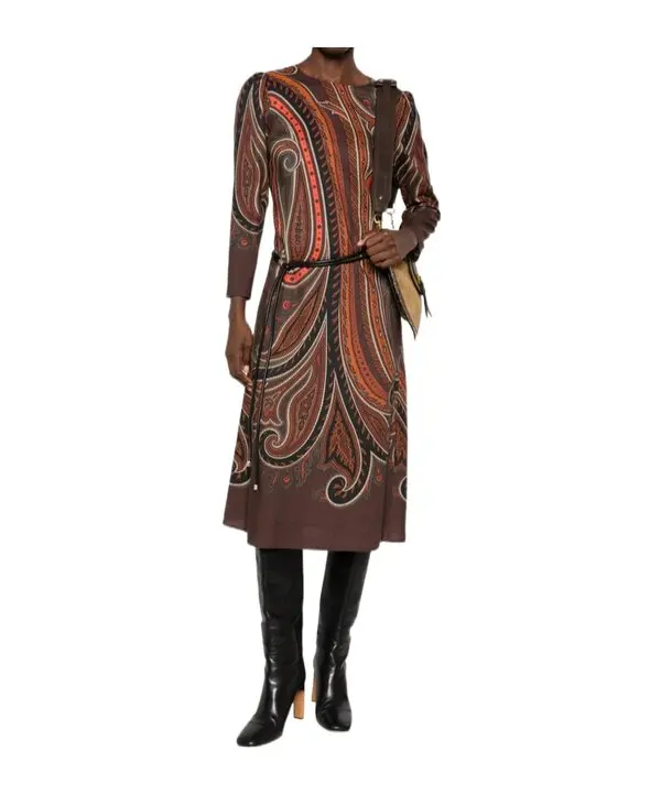Etro Paisley-print Long-sleeve Dress - No