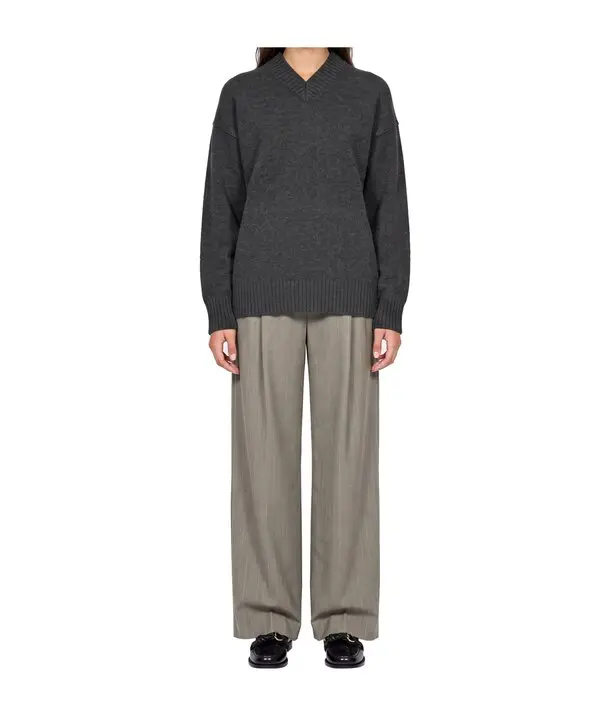 Soeur Notch Collar Loose Knit Sweater