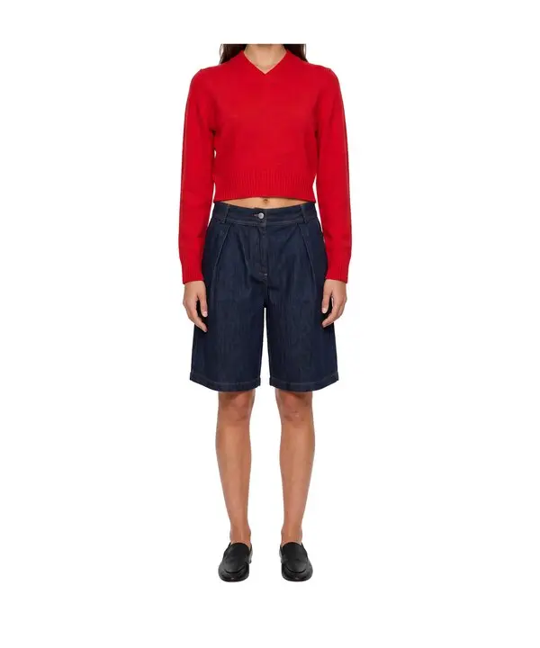 Soeur V-neck Cropped Knit Sweater