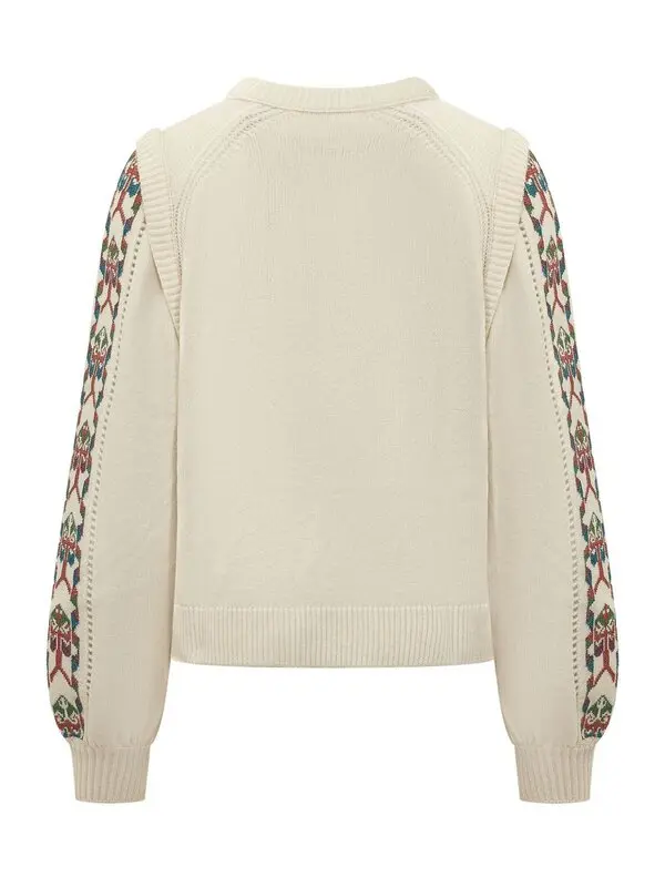 Ba&sh Elda Patterned Sleeve Knitted Sweater - No