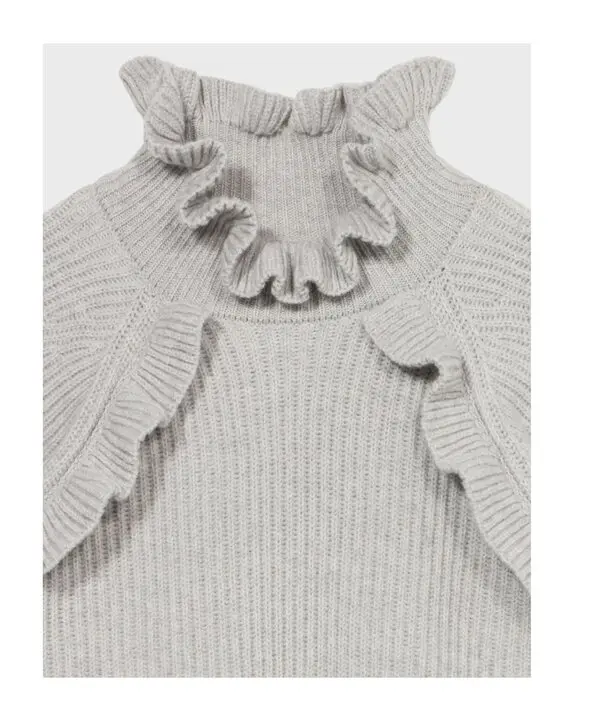 Blumarine Wool Cardigan With Ruching And Flounced Detailing