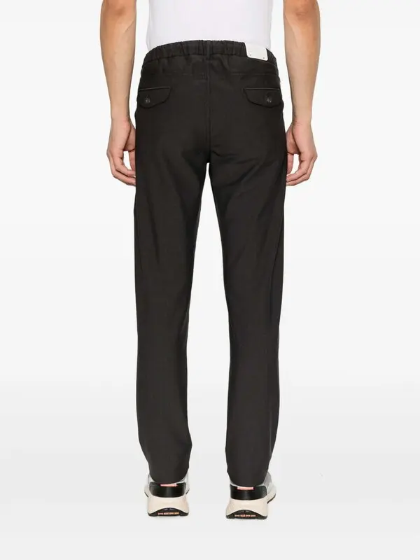 Eleventy Drawstring-waist Straight-leg Trousers - Dark Gray