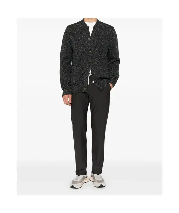 Eleventy Drawstring-waist Straight-leg Trousers - Dark Gray