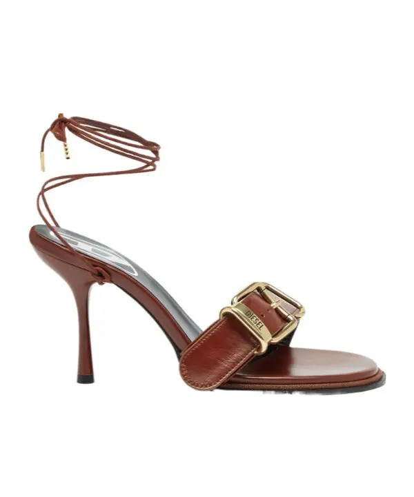 DIESEL® D-cocco Ankle-wrap Sandals In Leather