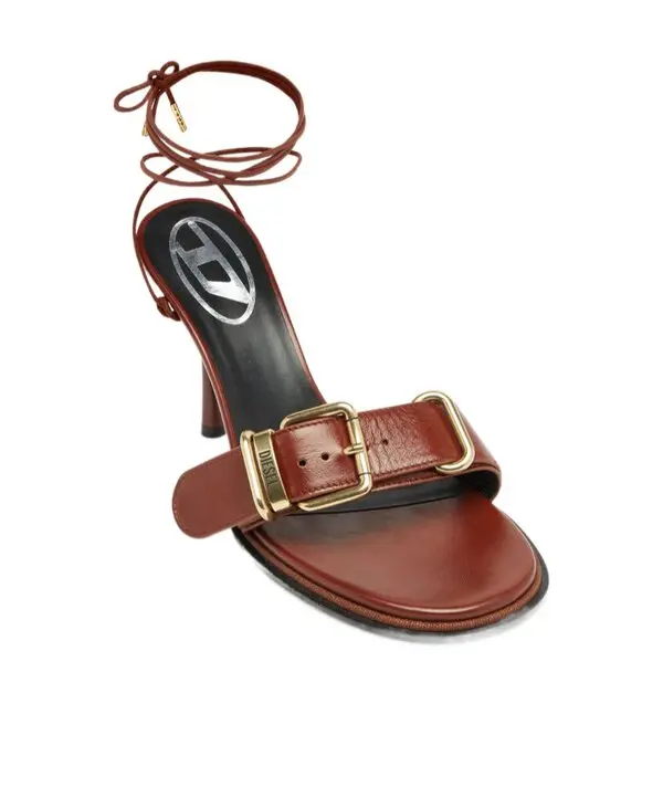 DIESEL® D-cocco Ankle-wrap Sandals In Leather