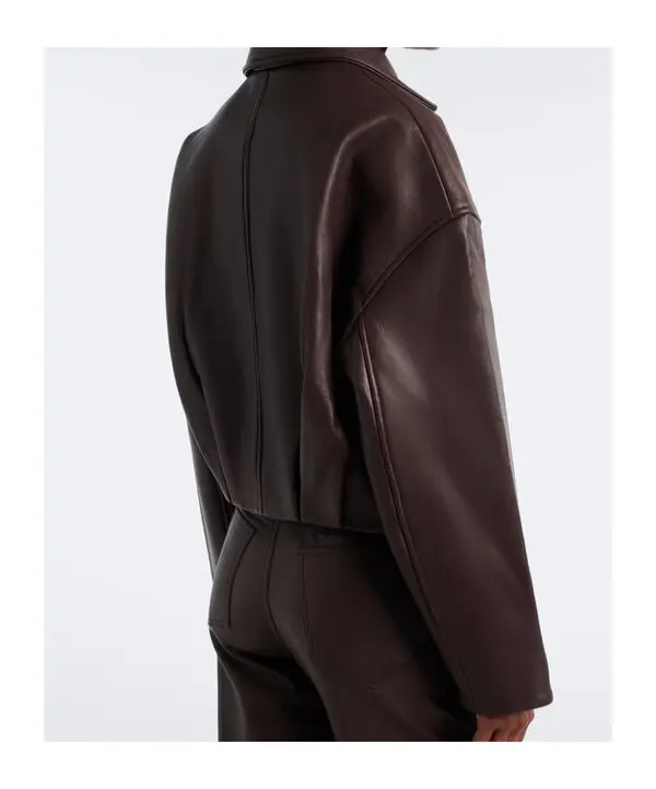 ROTATE BY BIRGER CHRISTENSEN Cropped Leather Jacket