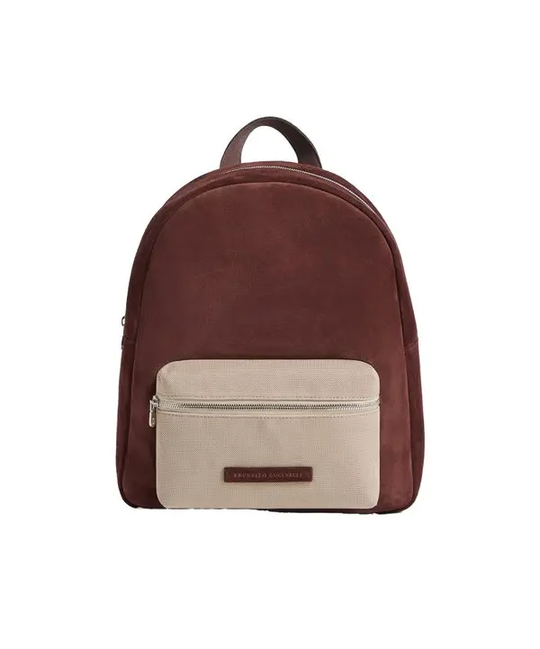 Brunello Cucinelli Suede And Techno Cotton Backpack