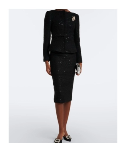 Roland Mouret Sequined Bouclé Pencil Skirt