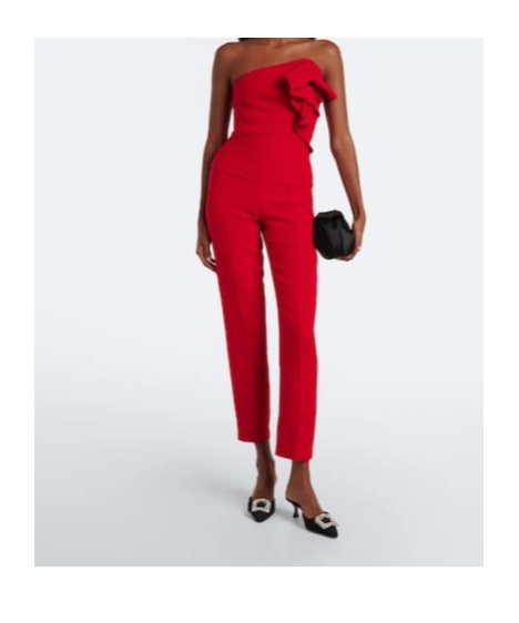 Roland Mouret Cropped Wool And Silk Slim Pants