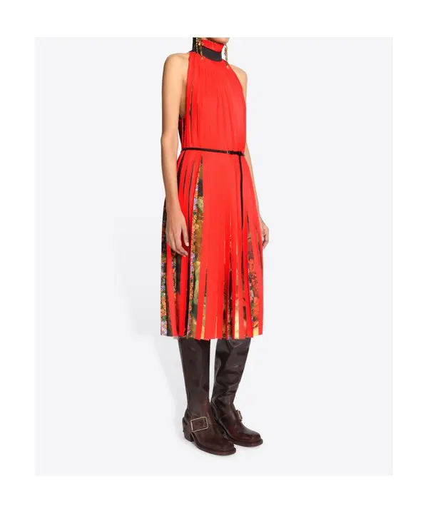 Dries Van Noten Printed Pleated Dress