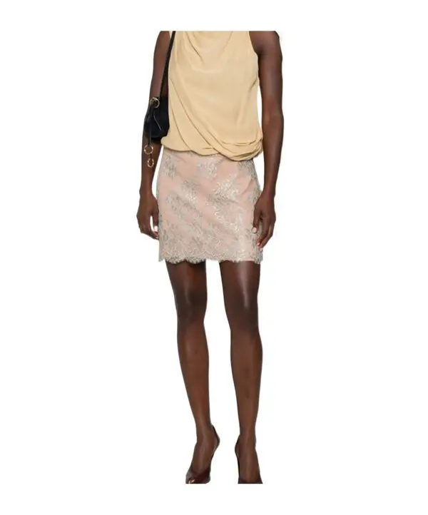 Valentino Garavani Lace-overlay Scalloped-edge Mini Skirt - No