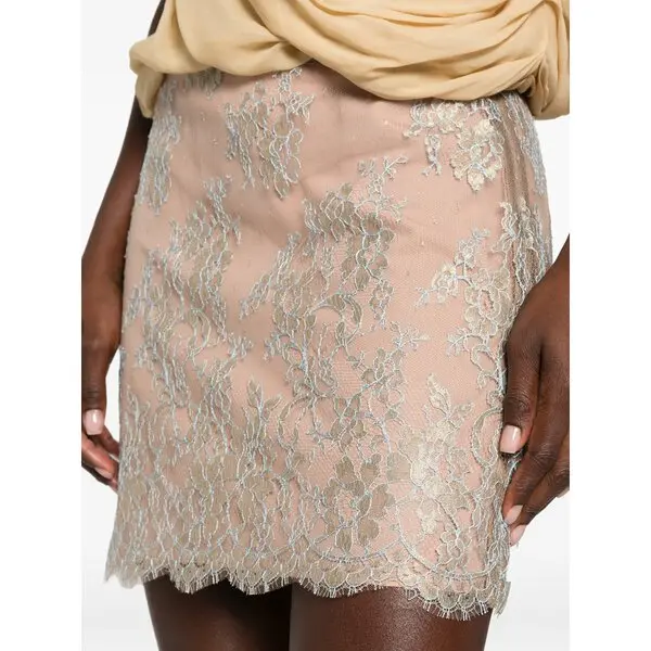 Valentino Garavani Lace-overlay Scalloped-edge Mini Skirt