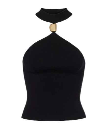 Simkhai Renlen Embellished Halterneck Wool Top - Black