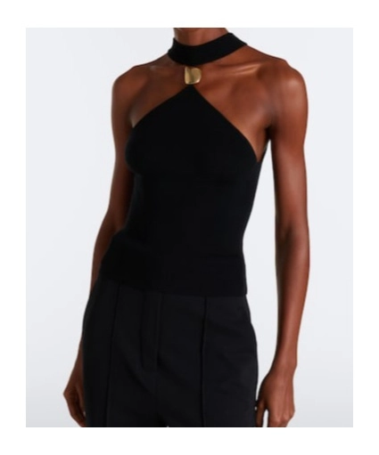 Simkhai Renlen Embellished Halterneck Wool Top - Black