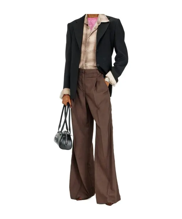 DIESEL® Pleated Wide-leg Trousers