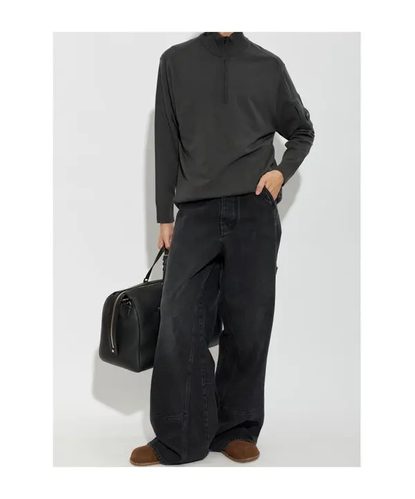 C.P. COMPANY Lens-detail Quarter-zip Sweater - Grey