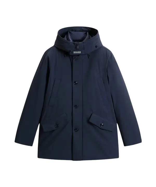 Woolrich Hooded Logo Patch Down Jacket