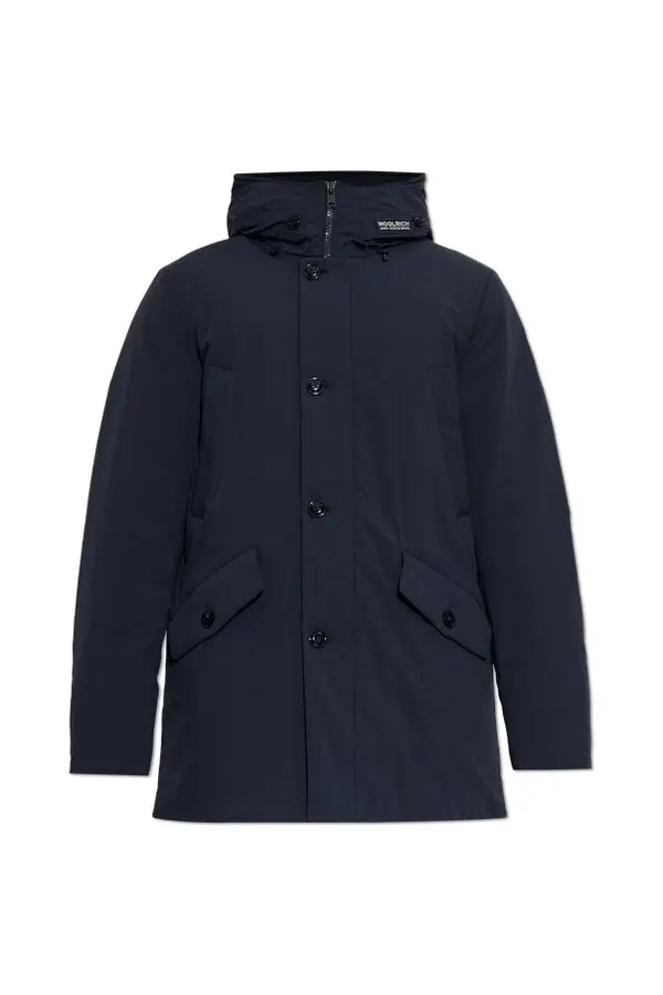 Woolrich Hooded Logo Patch Down Jacket