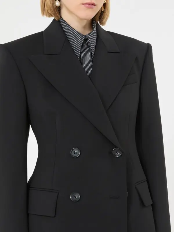 Sportmax Double-breasted Stretch Wool Blazer