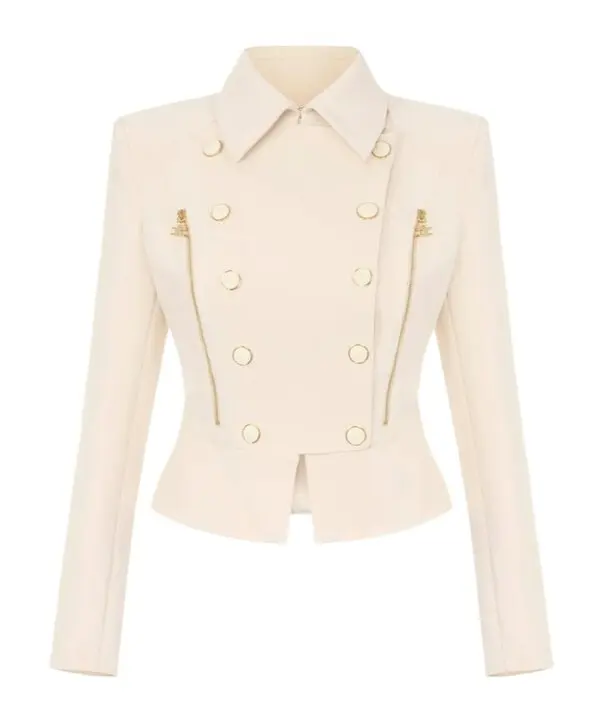 Elisabetta Franchi Jacket In Double Layer Stretch Crêpe Fabric - No