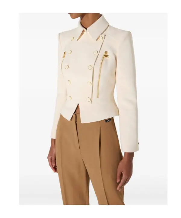 Elisabetta Franchi Jacket In Double Layer Stretch Crêpe Fabric - No