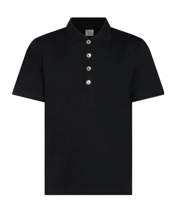 Eleventy Button-up Polo Shirt - Black