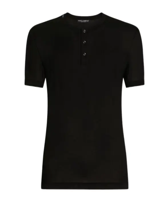 Dolce & Gabbana Dolce Gabbana Henley T-shirt - Black
