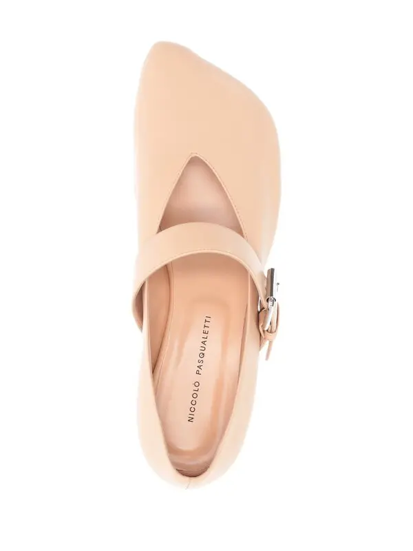 NICCOLO PASQUALETTI Obliqua Strap Ballerinas Calfskin Leather