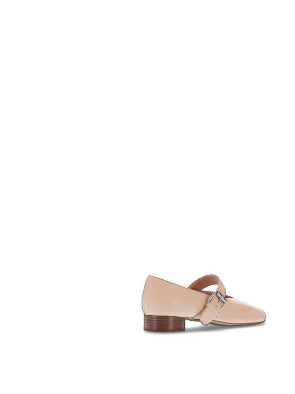NICCOLO PASQUALETTI Obliqua Strap Ballerinas Calfskin Leather
