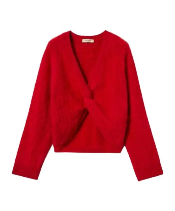 TWINSET Knot-detail Brushed Sweater - Red