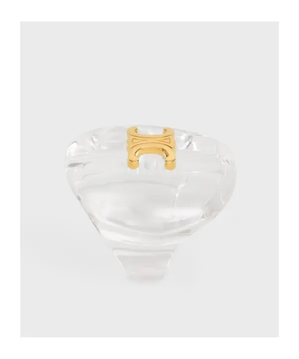 Celine Glaçon Ring In Plexiglass And Brass With Finish