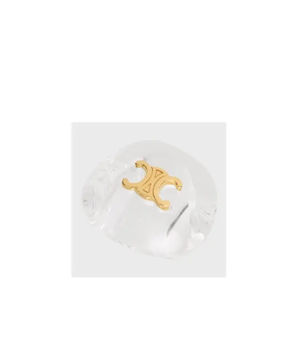 Celine Glaçon Ring In Plexiglass And Brass With Finish