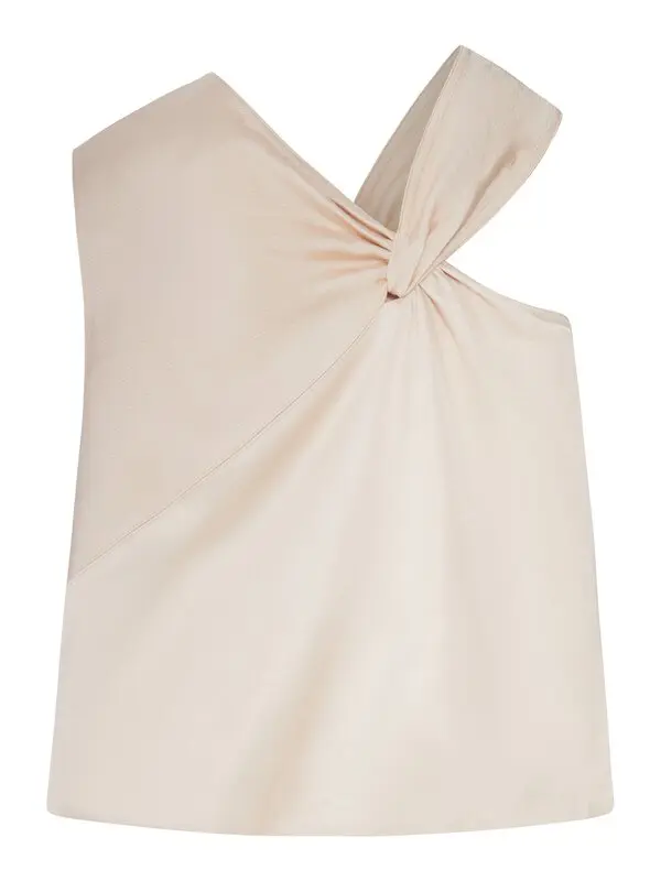 Soeur Luciana Knot-detail One-shoulder Blouse