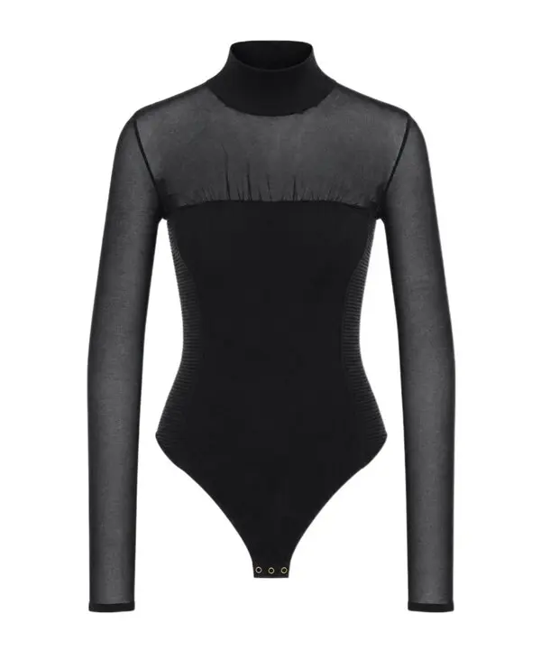 Elisabetta Franchi Long Sleeved Ribbed Bodysuit