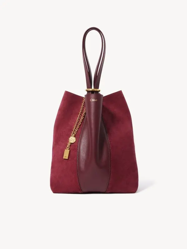 Chloé Spin Chain Detail Tote Bag - Burnt Red