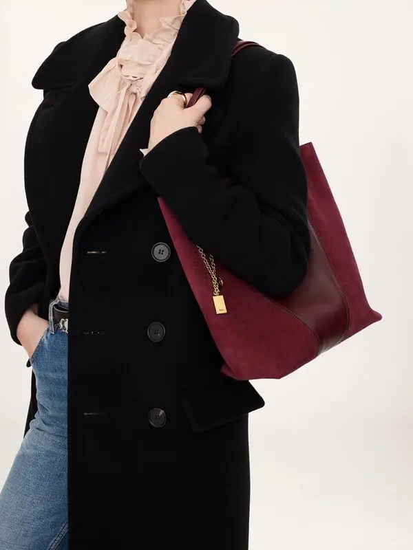 Chloé Spin Chain Detail Tote Bag - Burnt Red