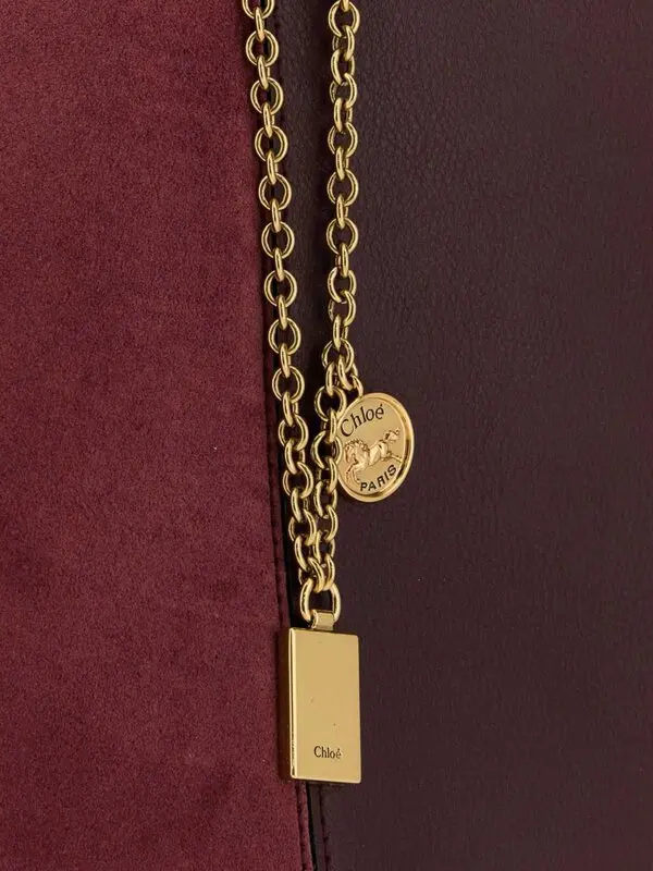 Chloé Spin Chain Detail Tote Bag - Burnt Red