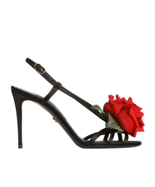 Dolce & Gabbana Dolce Gabbana Flower Detailed Satin Sandals - No