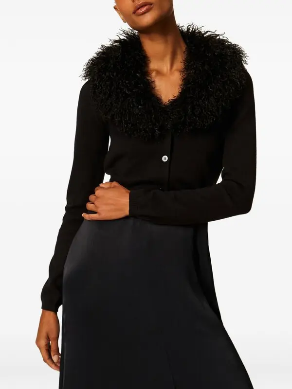 TWINSET Cropped Cardigan With Faux Fur