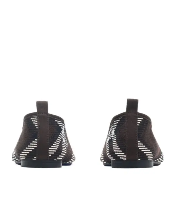 Burberry Checked Knitted Slip-on Ballerina Shoes