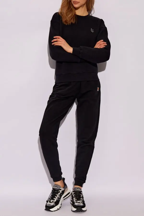 Maison Kitsuné Bold Fox Head Patch Crewneck Sweatshirt