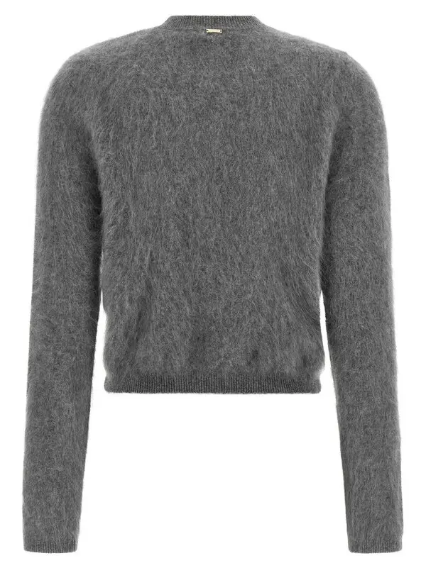 TWINSET Fuzzy Long-sleeved Crewneck Knitted Jumper