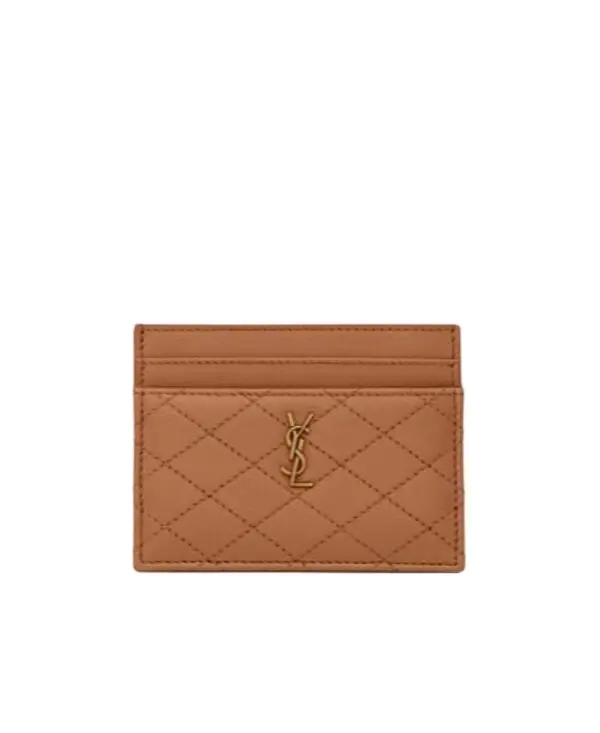 Saint Laurent Gaby Card Case In Quilted Lambskin